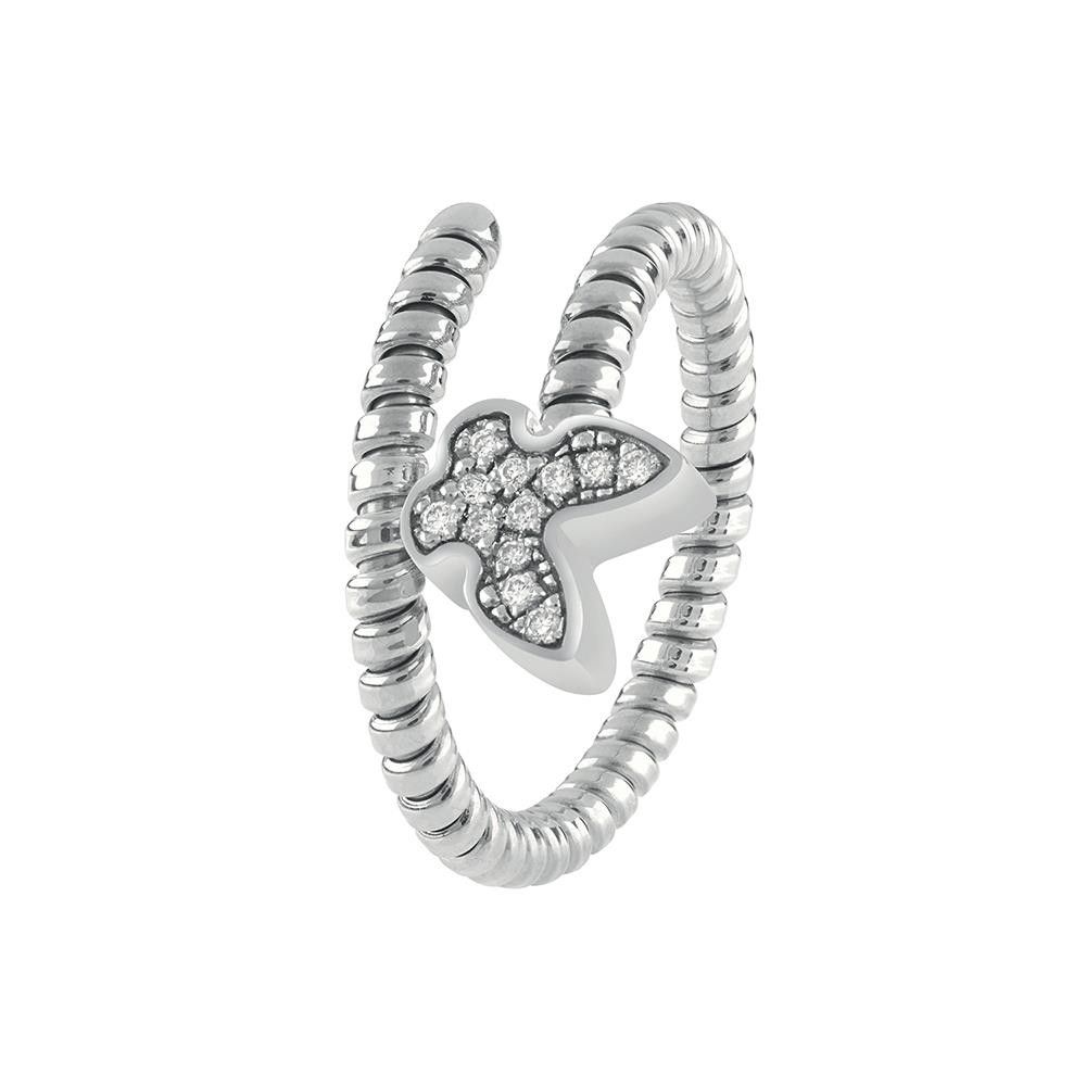 Anello Salvini Minimal Pop Farfalla In Oro Bianco E Diamanti