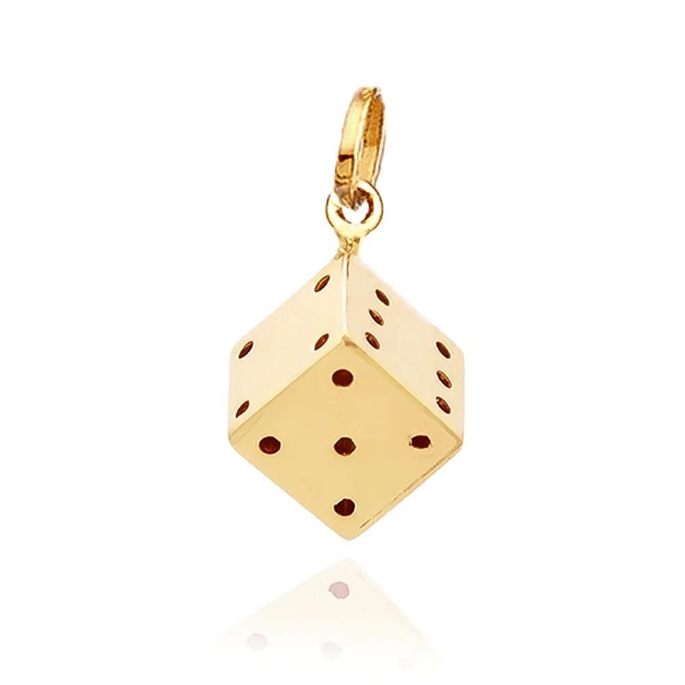 Charm Facco Dado Arrendersi Mai in Oro 18kt